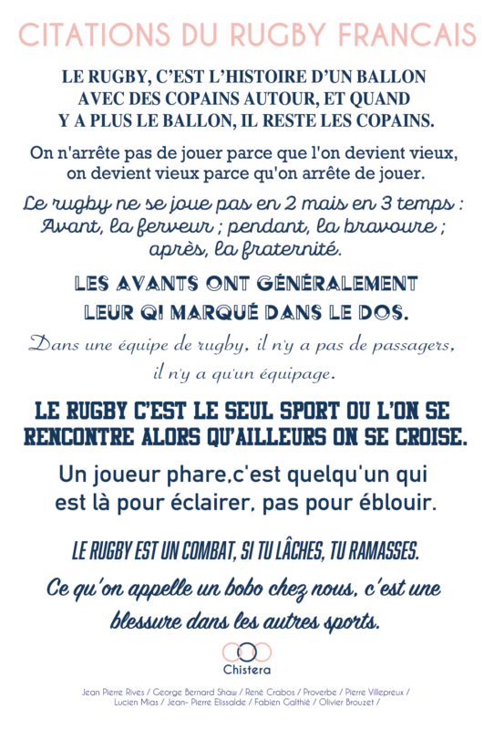 Citations du rugby français - Chistera - Panenka