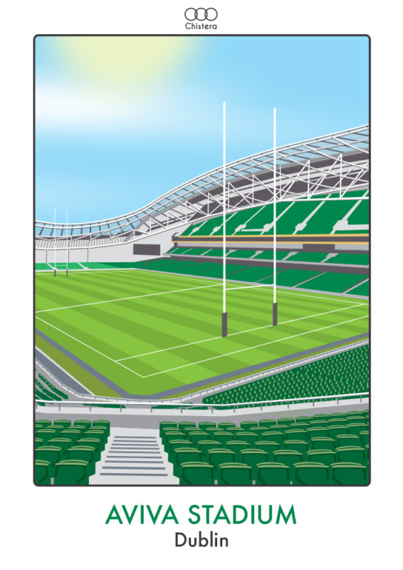 Affiche rugby AVIVA STADIUM - Chistera - Panenka
