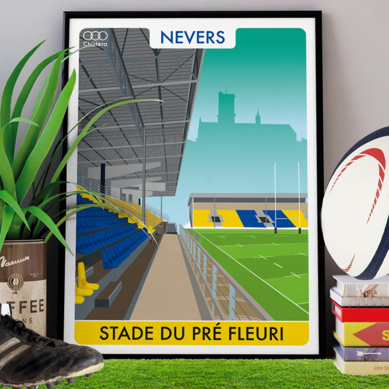 Affiche stade de rugby NEVERS - Chistera - Panenka